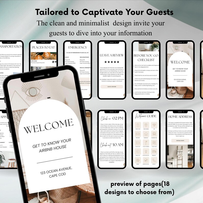 Editable Airbnb Welcome Book Template Canva Host Bundle Kit | Printable ...