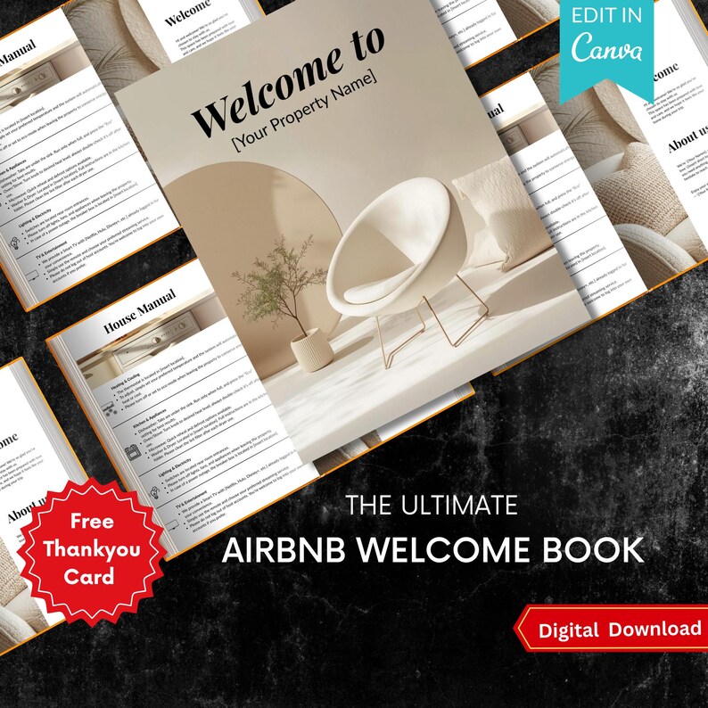 2026 Printable Airbnb Welcome Guide Canva Template Host Bundle Kit ...