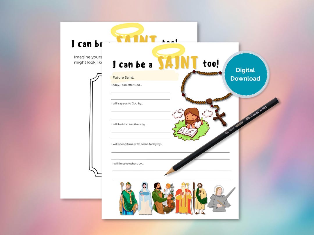 All Saints Day Worksheet: Catholic Kids Activity (digital Download) - Etsy