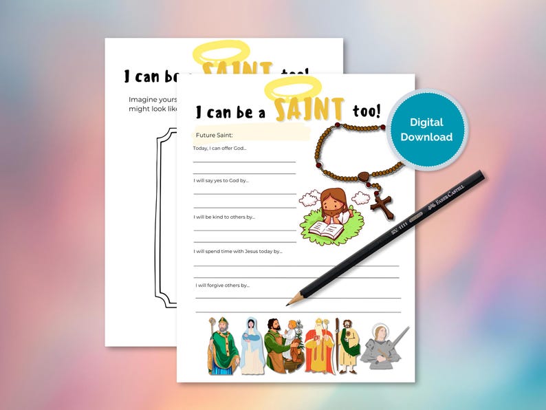 All Saints Day Worksheet: Catholic Kids Activity (digital Download) - Etsy