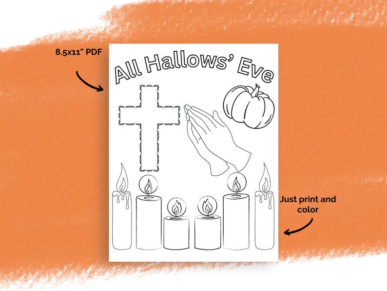 Catholic All Hallows' Eve Coloring Sheet: Printable Activity (digital ...