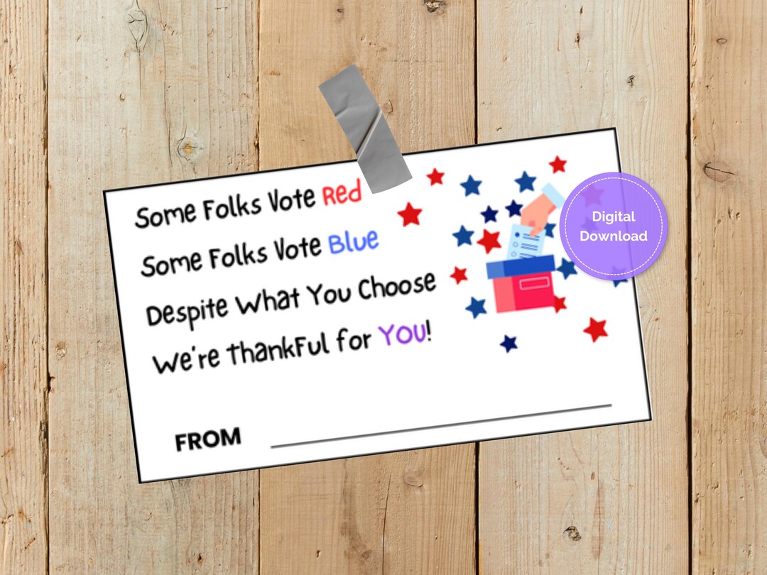 Election Day Cards, Printable Nonpartisan Business Card-sized Tags for ...