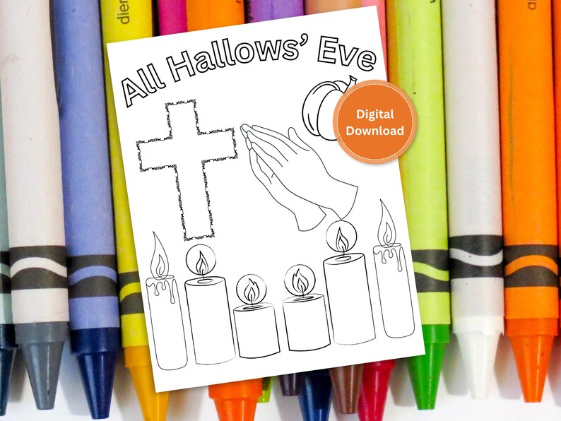 Catholic All Hallows' Eve Coloring Sheet: Printable Activity (digital ...