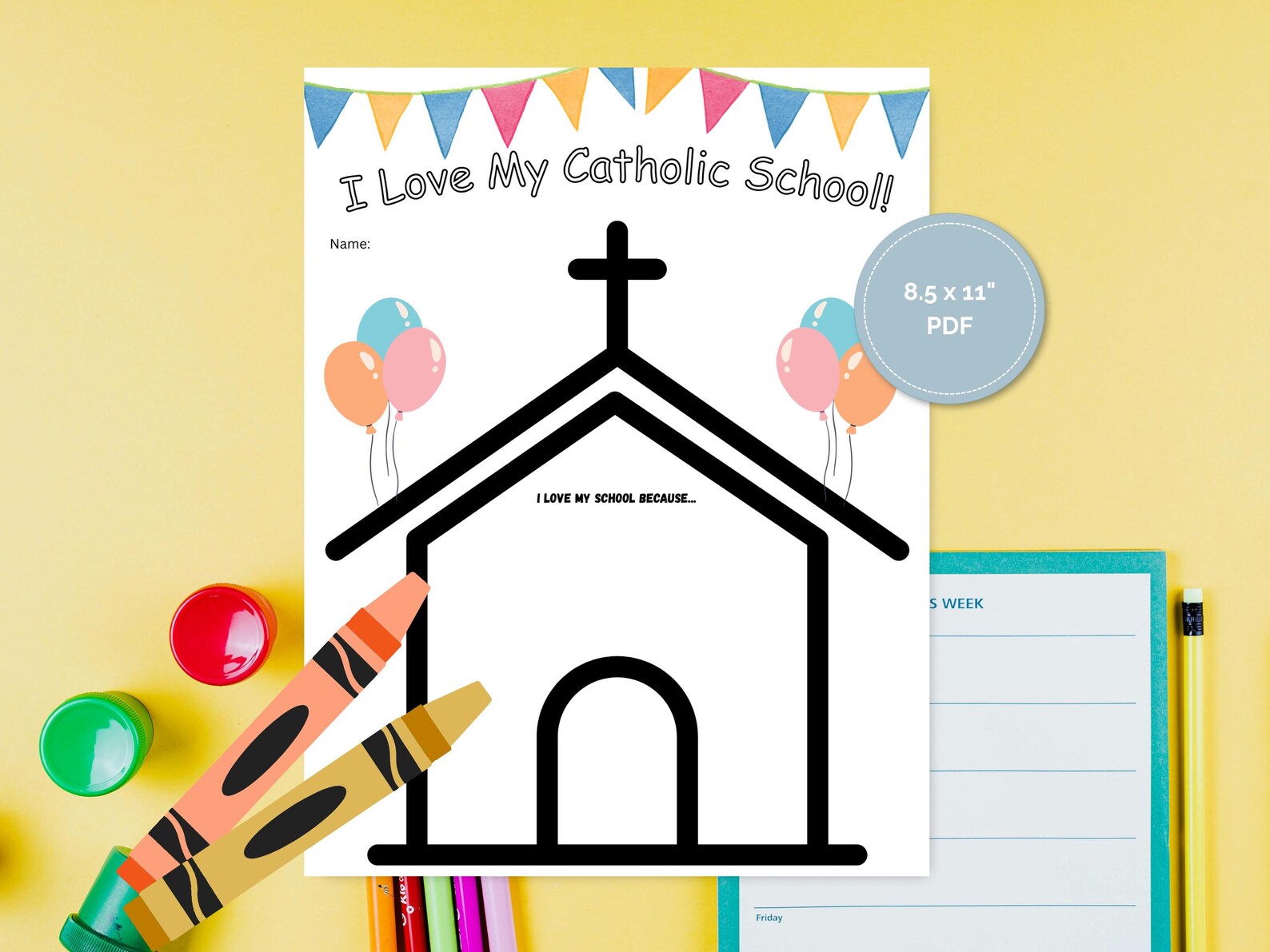 Catholic Schools Week Activity, Kids Catholic Schools Week Craft ...