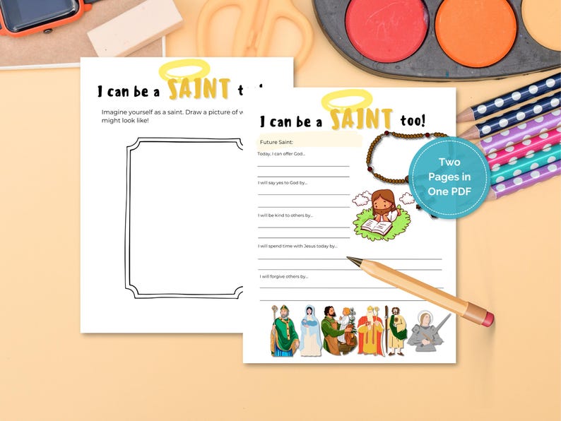 All Saints Day Worksheet: Catholic Kids Activity (digital Download) - Etsy