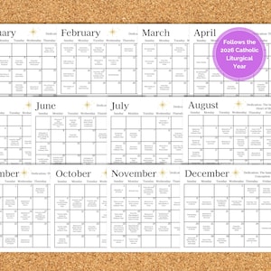 2026 Catholic Liturgical Year Printable Calendar (digital Download) - Etsy
