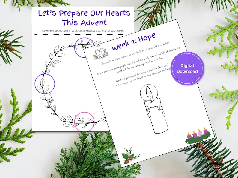 Catholic Advent Wreath Activity for Kids, Printable Catholic School ...