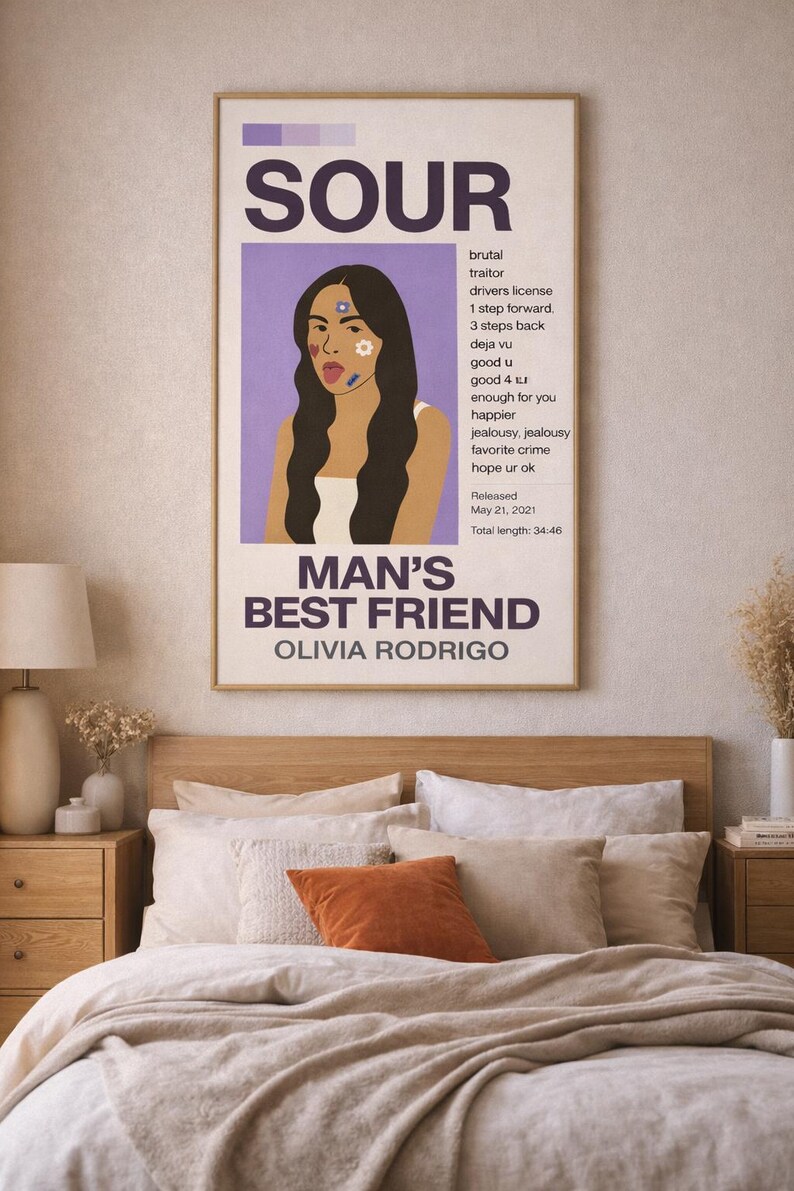 Olivia Rodrigo – SOUR Album Poster | Minimal Music Wall Art | Pop Album ...