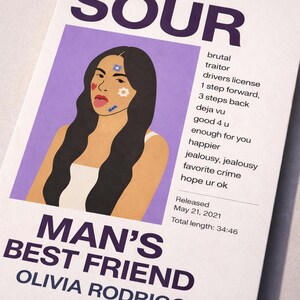Olivia Rodrigo – SOUR Album Poster | Minimal Music Wall Art | Pop Album ...