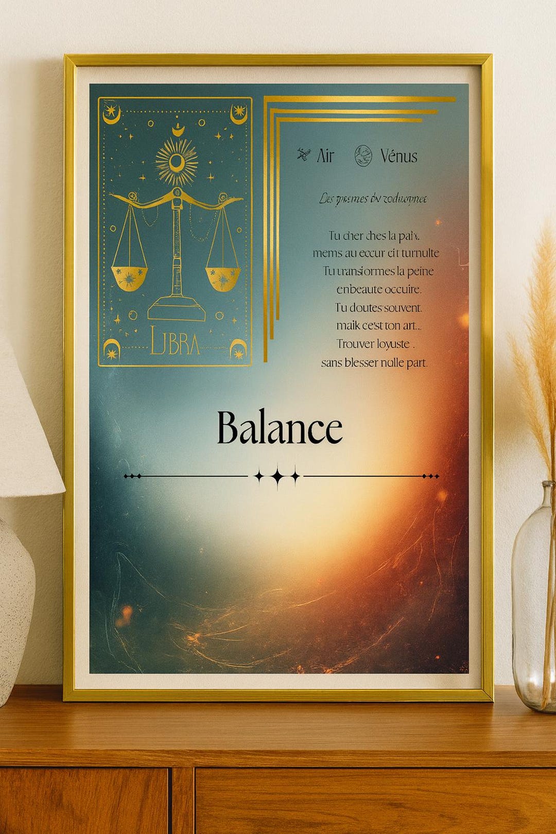 Libra Poster, Collection: "poems of the Zodiac". Celestial and Poetic ...