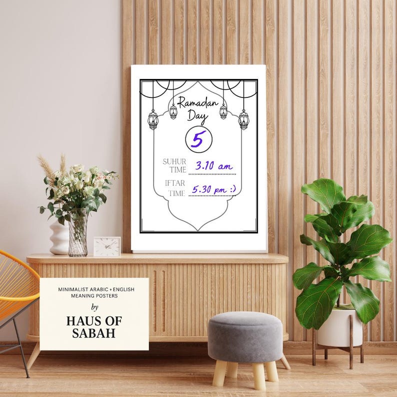 Ramadan Daily Chart Poster | Suhur & Iftar Time, Kids Decor (digital ...