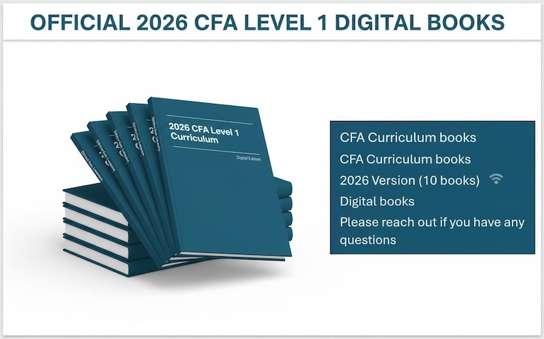 2026 CFA Level 1 Digital Books: Complete Curriculum (all 10 Volumes) Study Guide, Finance Books ...