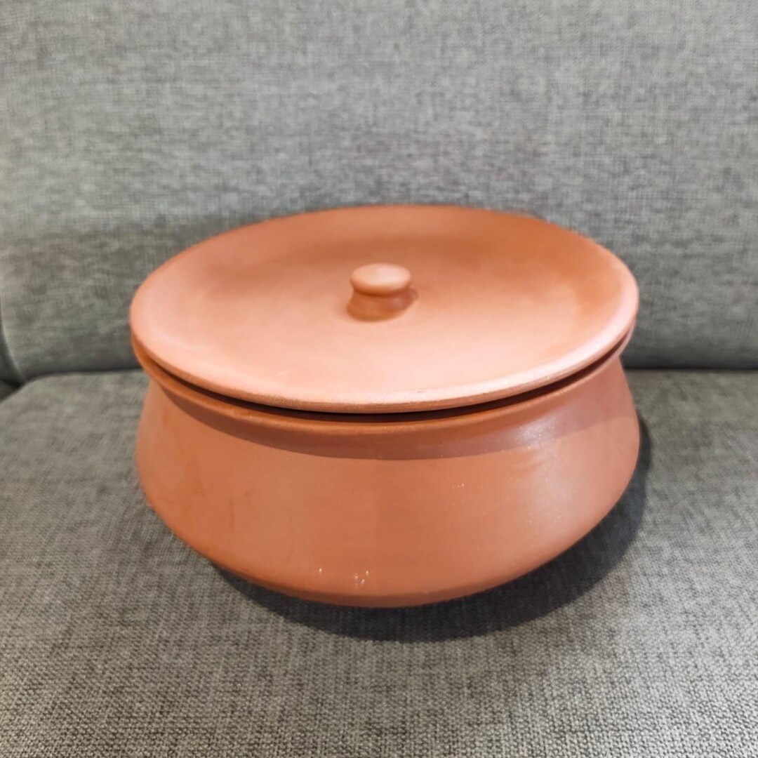 Handmade Clay Cooking Pot | Lead Free Utensils | Cooking Handi 3L | BPA ...