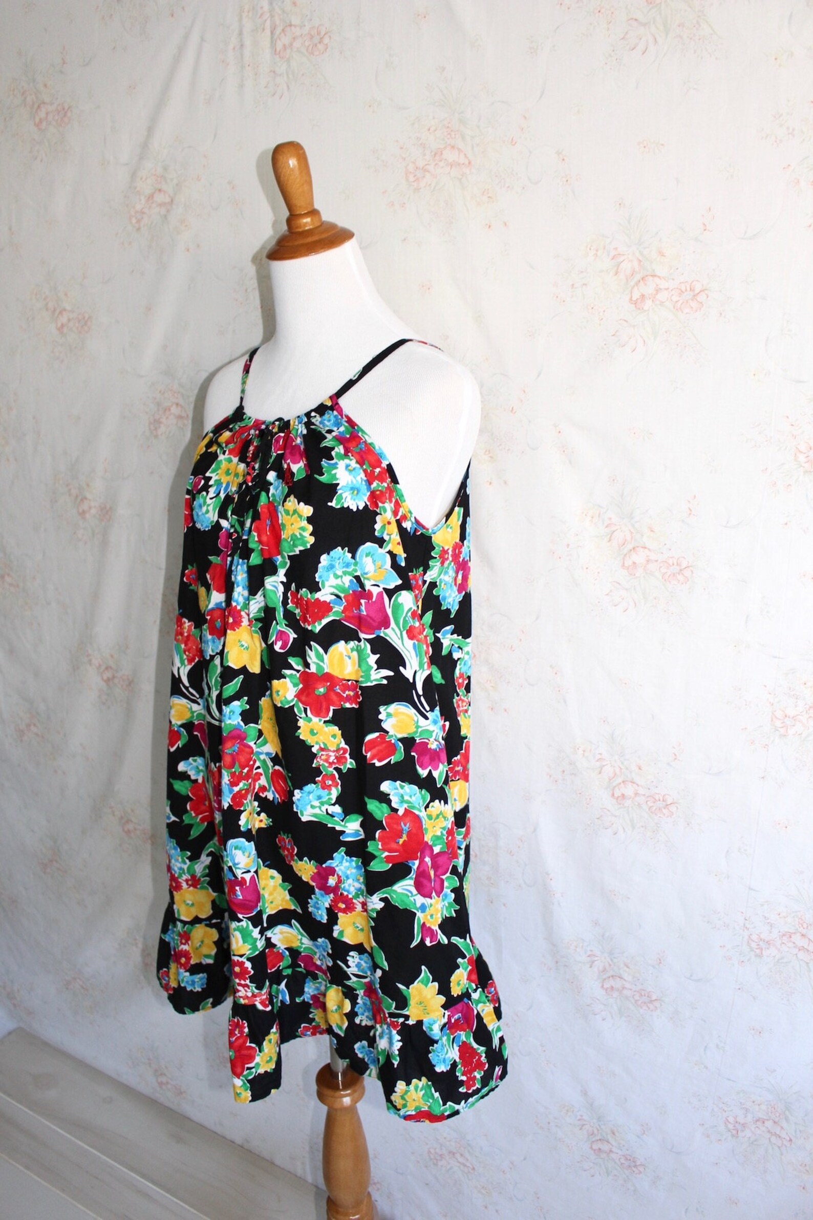 Vintage 90s Sundress 1990s Floral Mini Dress Flower Print - Etsy