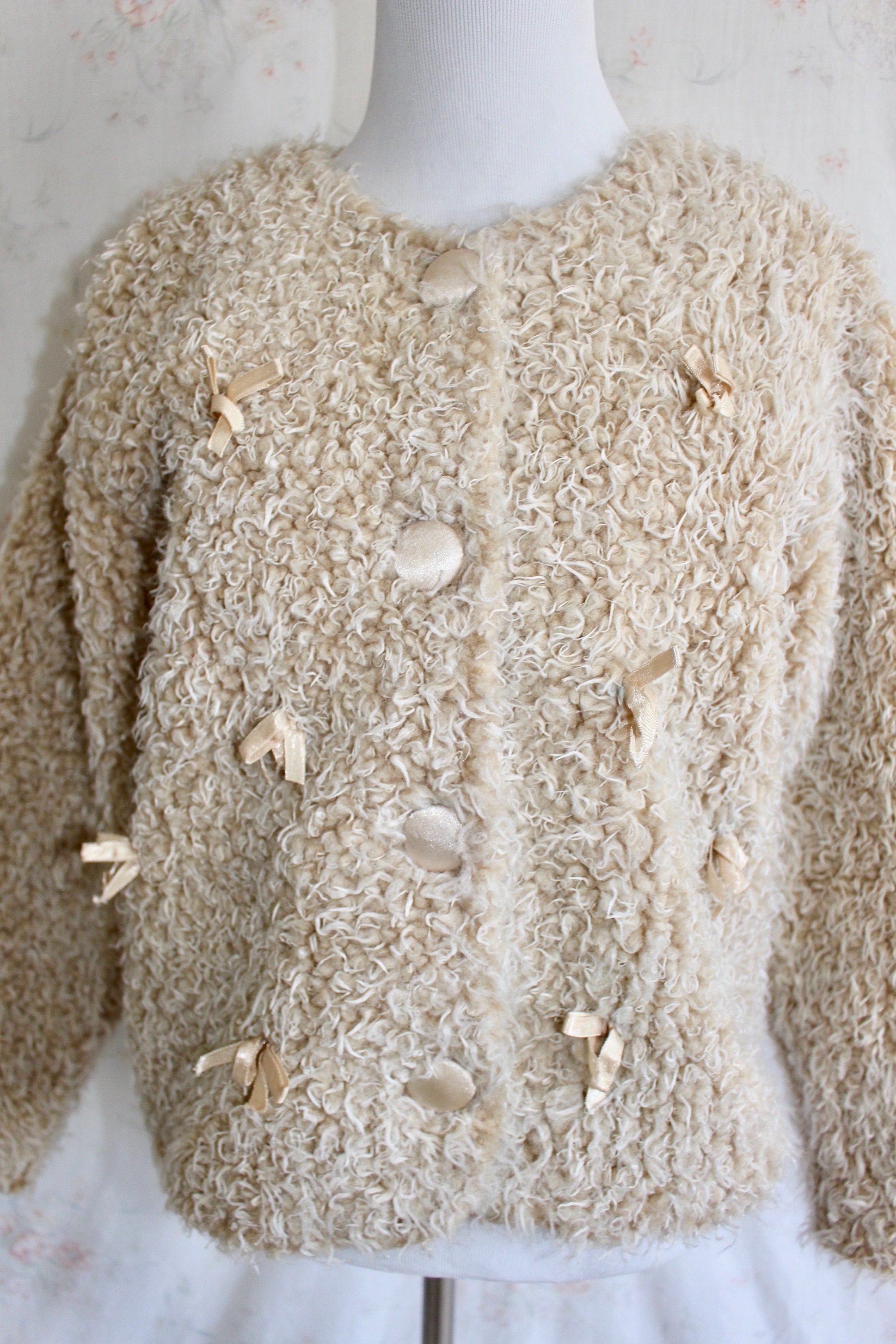 Vintage Teddy Coat, Fuzzy Jacket, Bows, Lamb, Sherpa, Fur, Teddy Bear ...