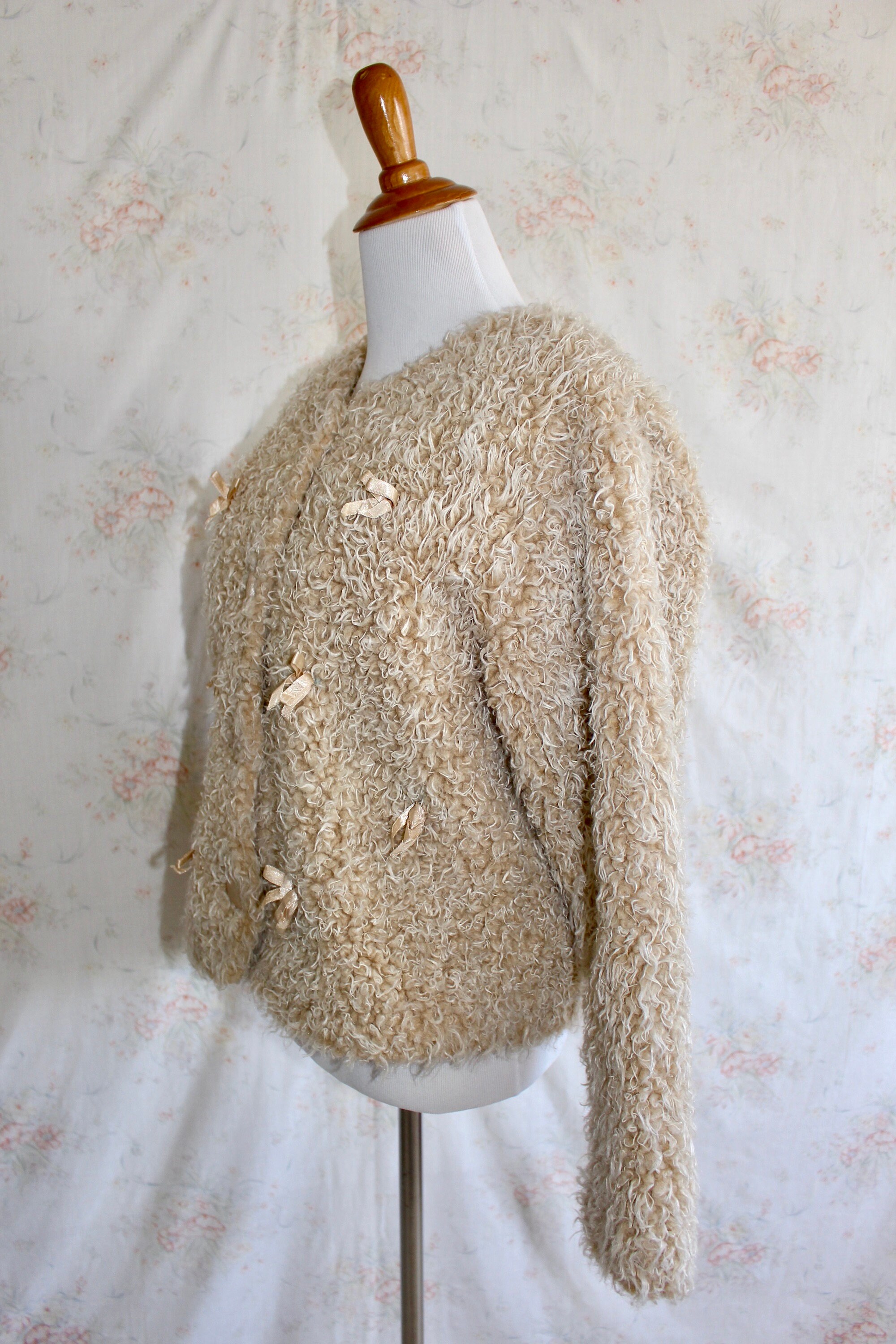 Vintage Teddy Coat, Fuzzy Jacket, Bows, Lamb, Sherpa, Fur, Teddy Bear ...