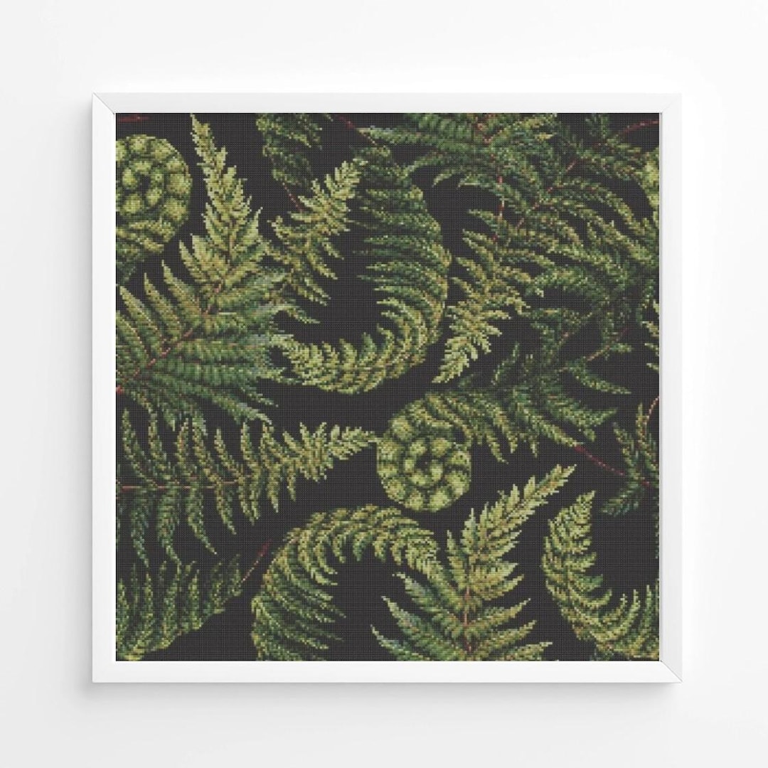 Fern Cross Stitch Pattern PDF – Botanical Forest Embroidery (pattern ...