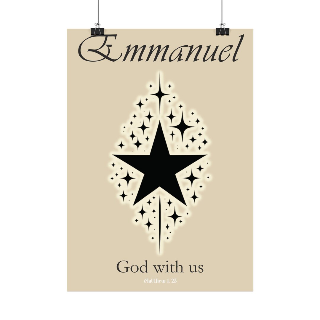 Emmanuel Star Poster | Minimalist Christian Wall Art - Etsy