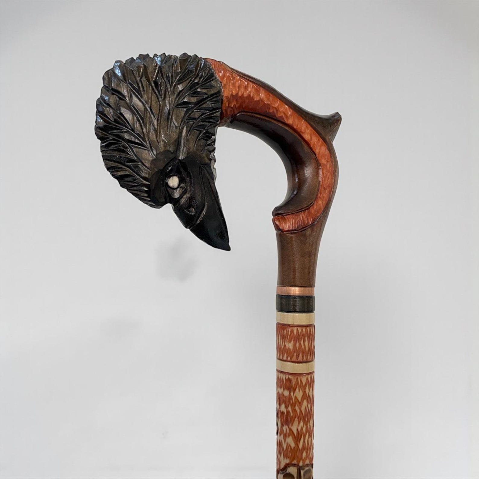 Raven Cane Fantasy Cane Wood Masonic Cane Fancy Wooden Walking Staff ...