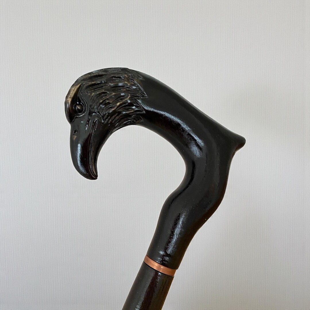 Raven Walking Cane Crow Wooden Walking Stick Gothic Costume Accessory ...