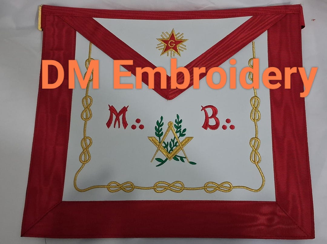 Royal Arch Masonic Apron Lambskin Gold Machine Embroidery & Square and ...