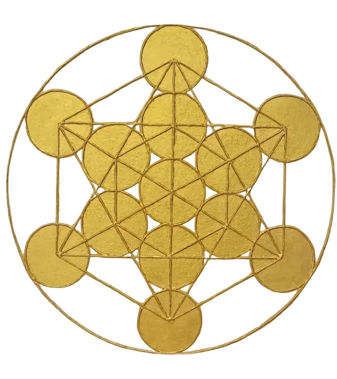 Original Hand-painted Gold Metatron's Cube – Digital Download ...