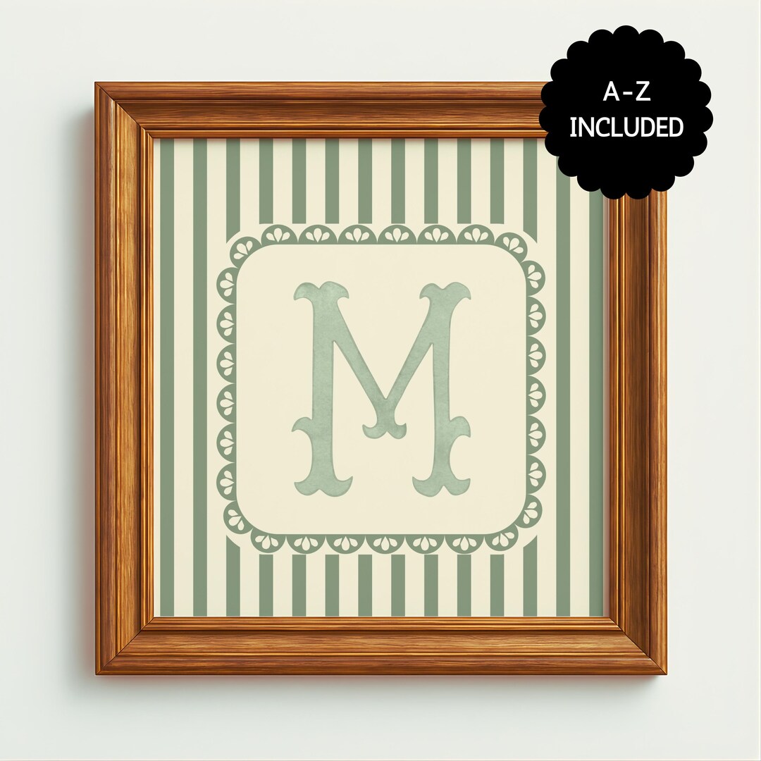 Sage Green Watercolor Alphabet Wall Art A–Z | Gender Neutral Nursery ...