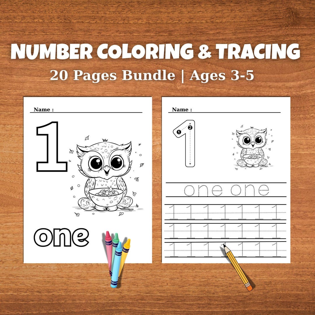 Number Learning Worksheets 0-10 – Tracing, Counting, Coloring (PDF) - Etsy