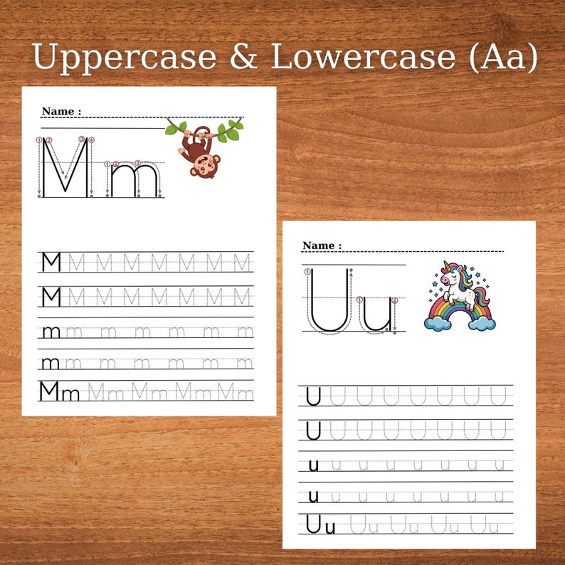 Alphabet Tracing Worksheets A-Z, Printable Handwriting Practice, Letter ...