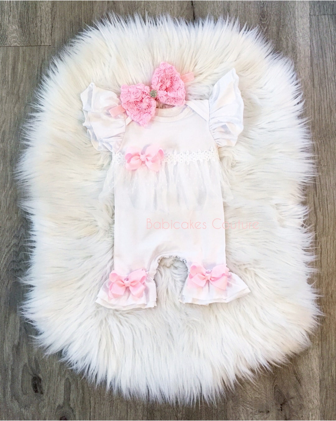 Baby Ruffle Romper, Newborn Girl Take Home Outfit, Coming Home Outfit ...