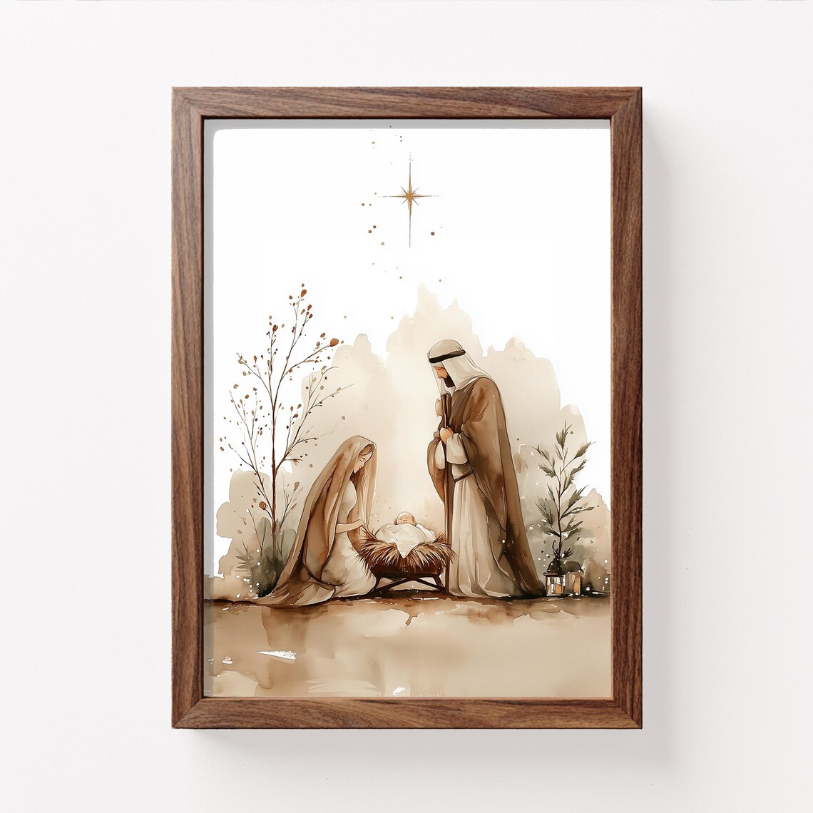 Printable Christian Art, Holy Family Print, Nativity Jesus Scene ...