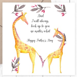 Father's Day Card Giraffe Card Card for Father's Day Fathers Day Card ...