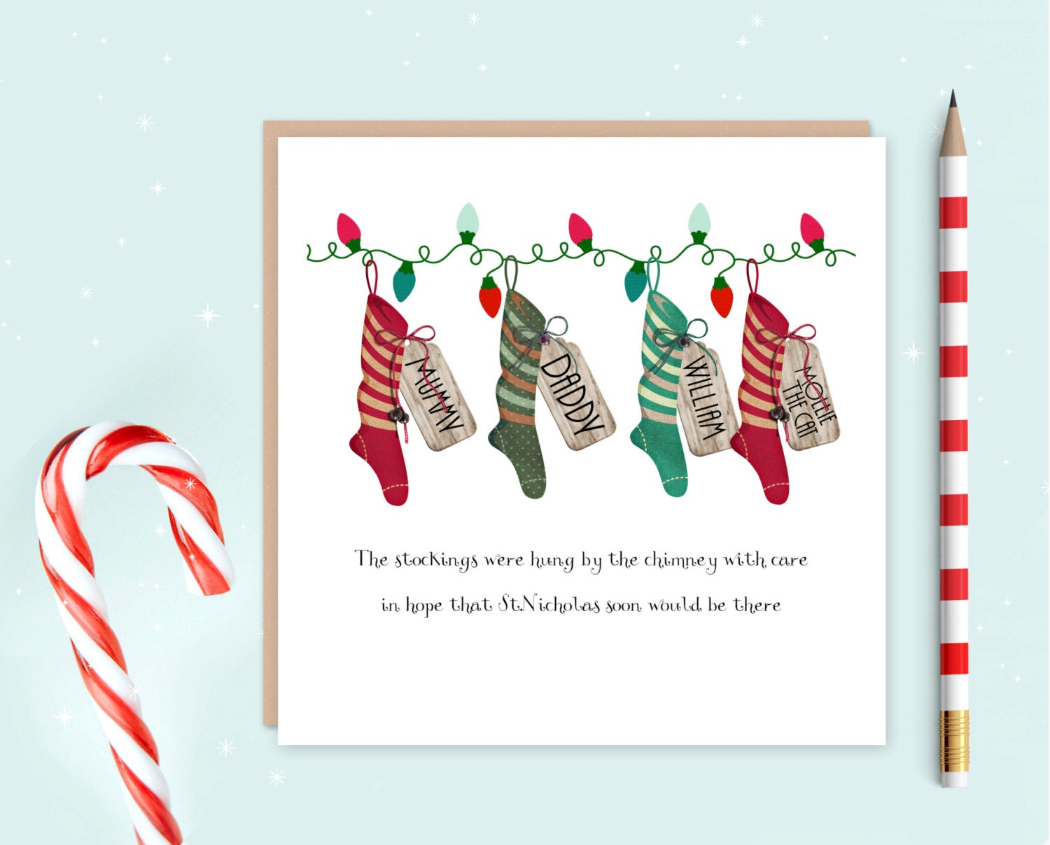 Christmas Stockings Christmas Card - Etsy UK