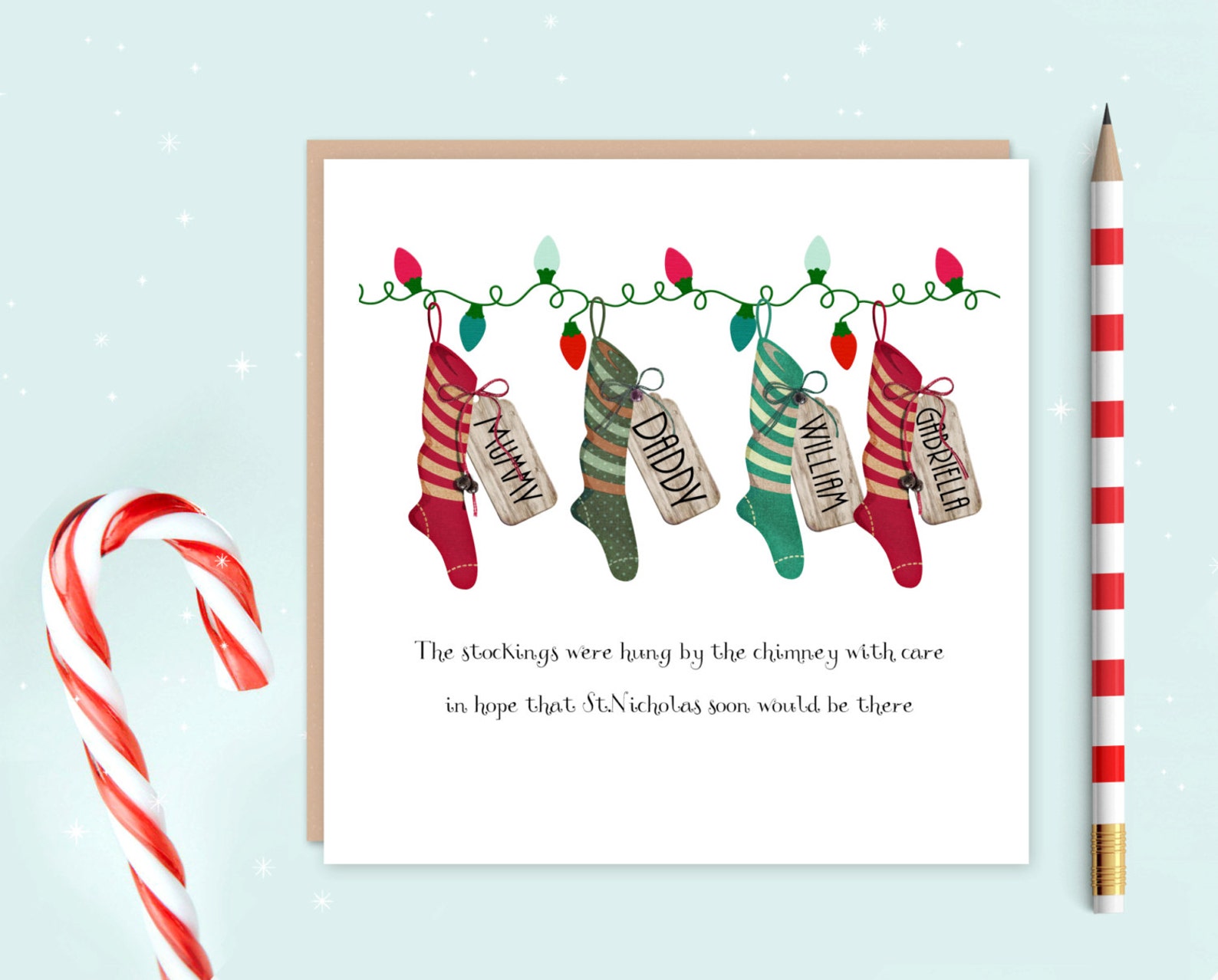 Christmas Stockings Christmas Card - Etsy UK