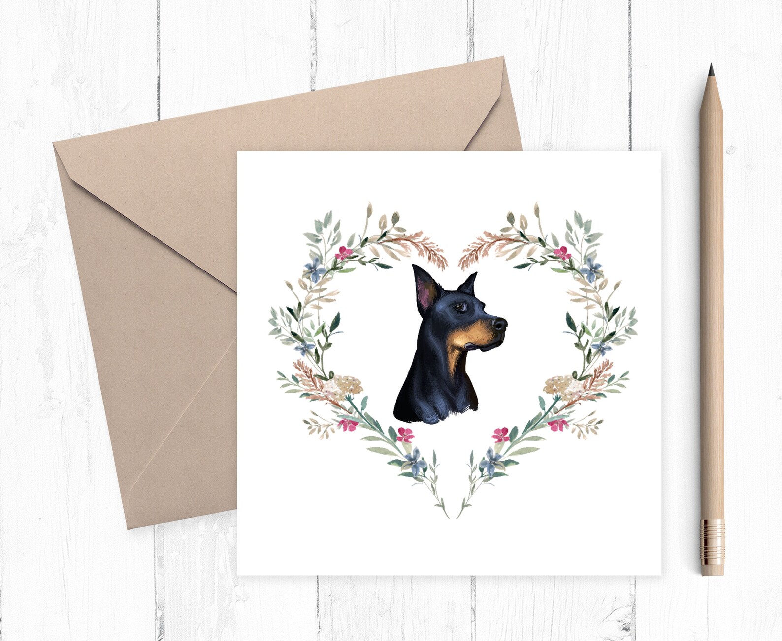 Doberman Card Doberman Birthday Card Dobie Card Gift for - Etsy