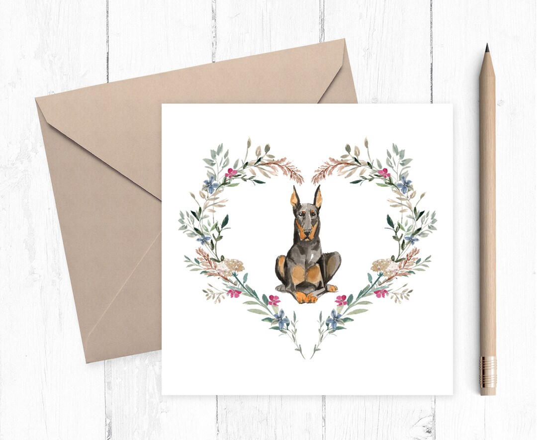 Doberman Card Doberman Birthday Card Dobie Card Gift for Doberman Owner ...