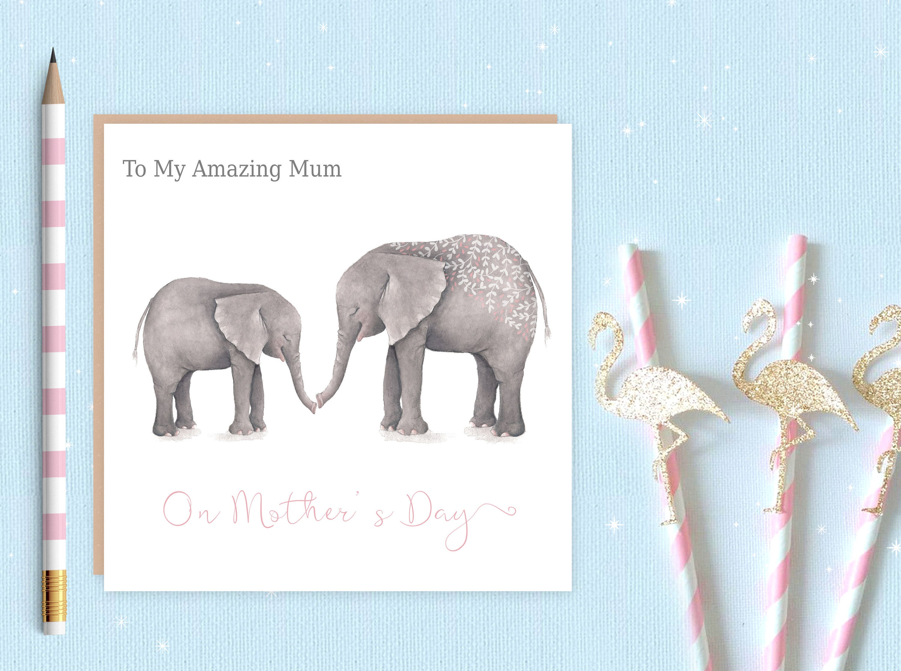 Elephant Mother's Day Card Mothers Day Card | Etsy UK