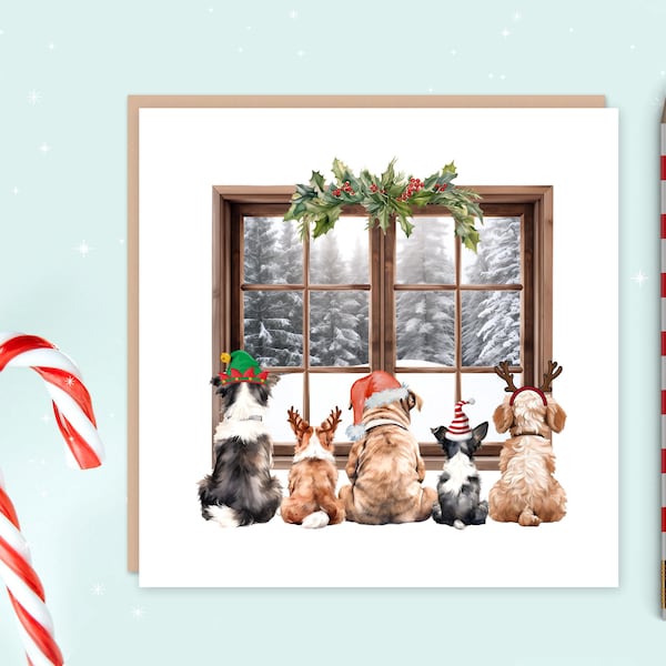 Dog Christmas Card - Etsy
