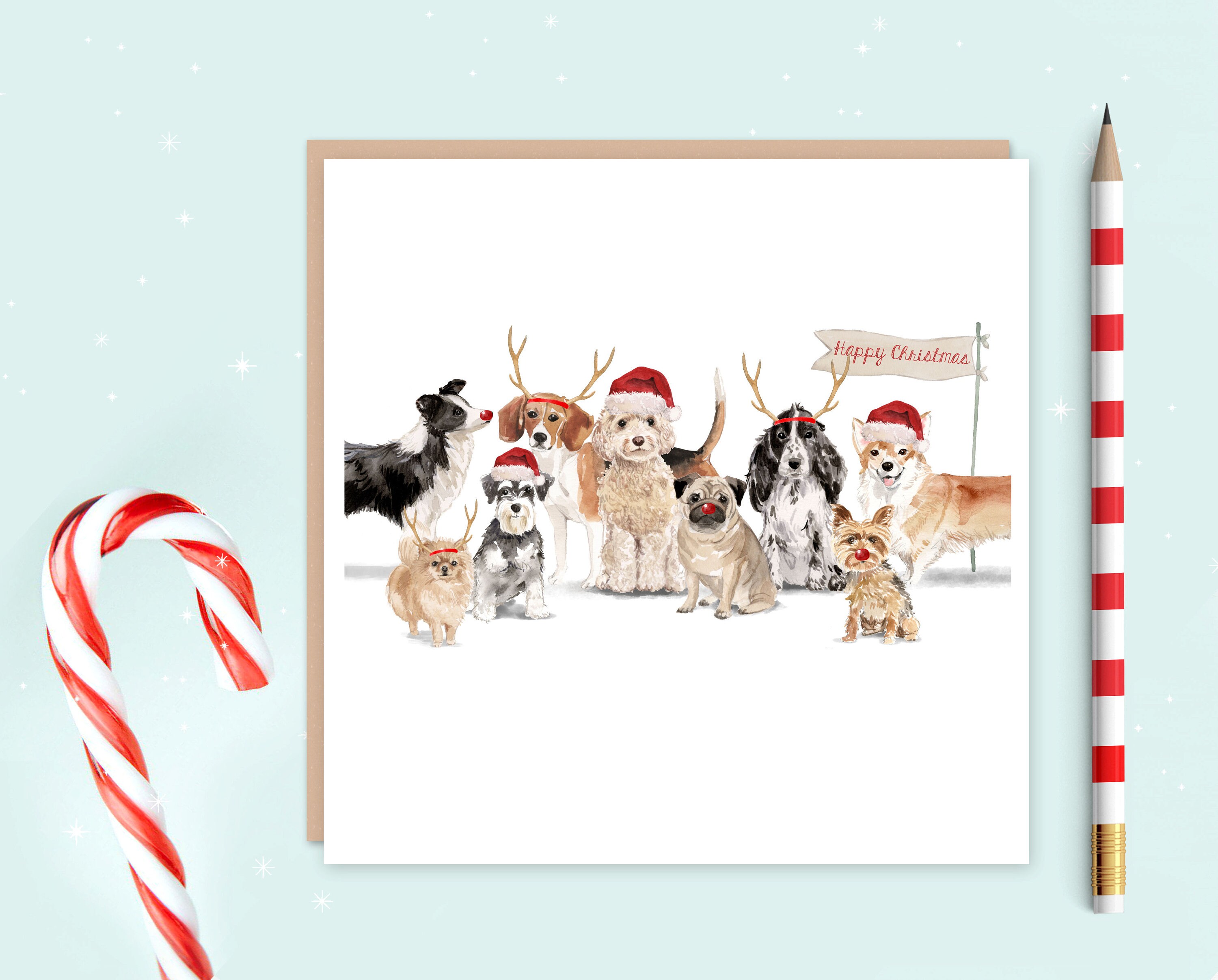 Dog Christmas Card Christmas Gift for Dog Lovers | Etsy