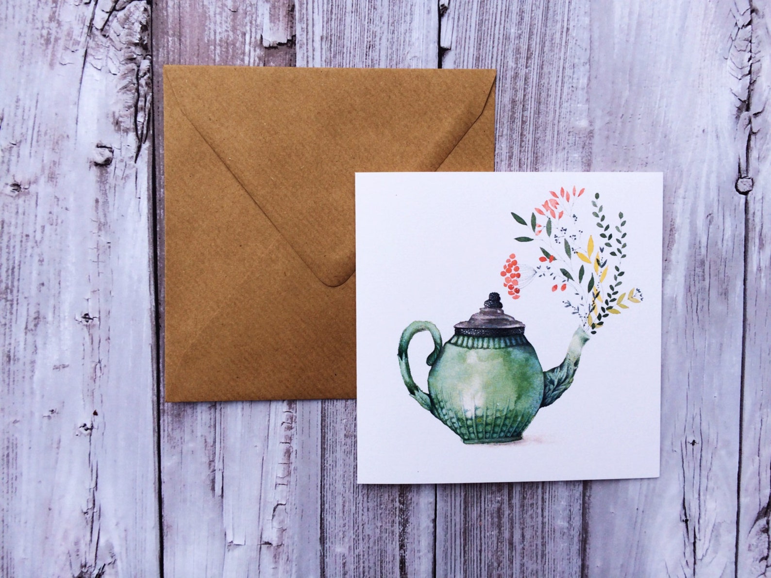 Teapot Greeting Card Greeting Card Birthday Card - Etsy UK