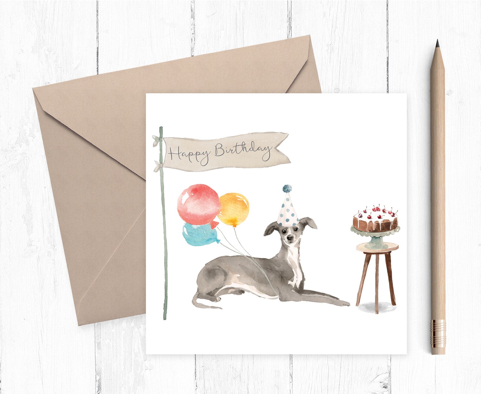 Italian Greyhound Birthday Card - Etsy UK