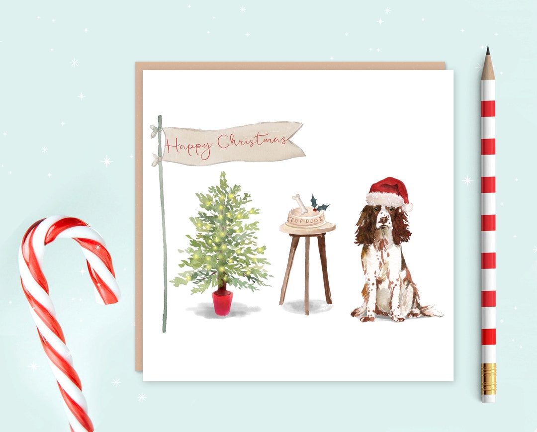 Springer Spaniel Christmas Card Christmas Gift for Dog Lovers Springer ...