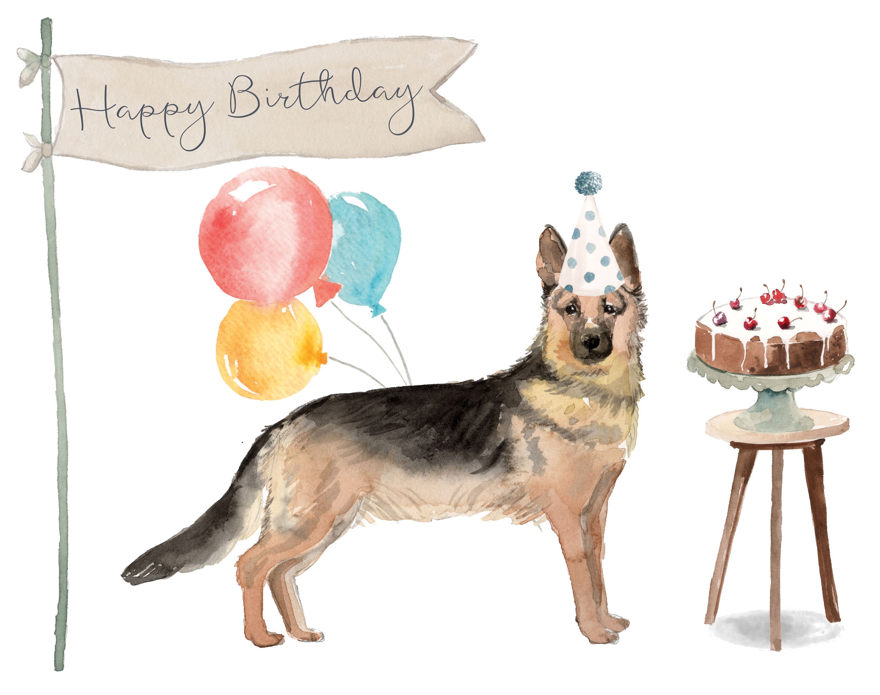 German Shepherd Birthday Card Pack of Ten - Etsy New Zealand