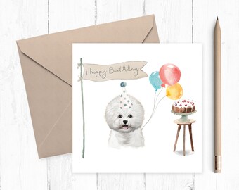 Personalised Bichon Frise Birthday Card Bichon Frise Thank - Etsy UK