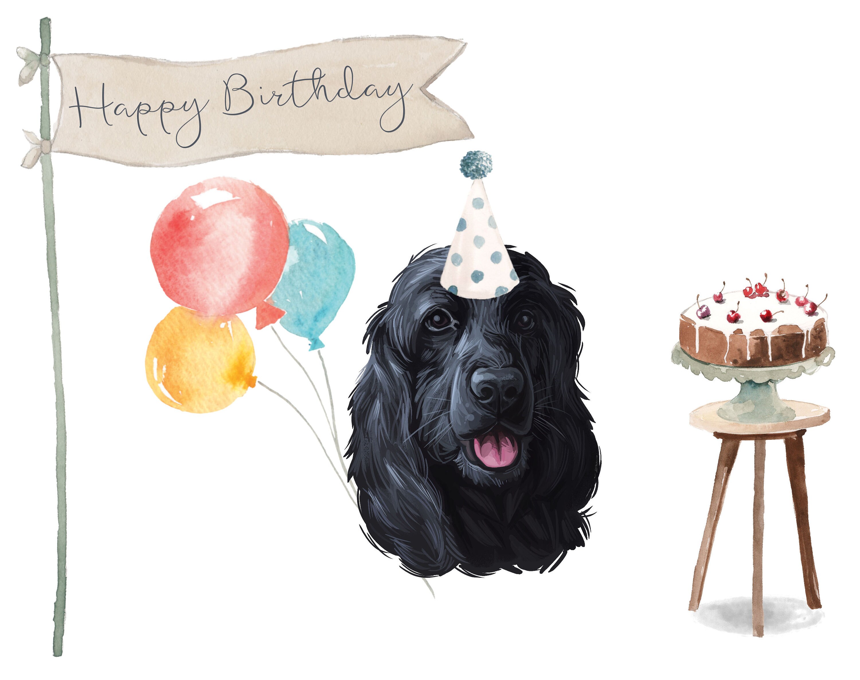 English Cocker Spaniel Birthday Card English Cocker Spaniel - Etsy UK
