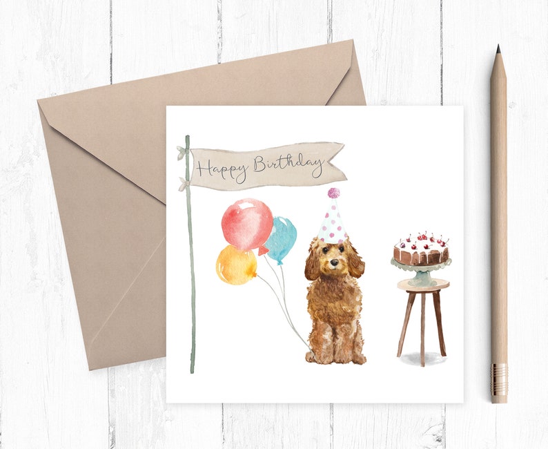 Cockapoo Birthday Card Cockapoo Gift for Dog Lovers - Etsy