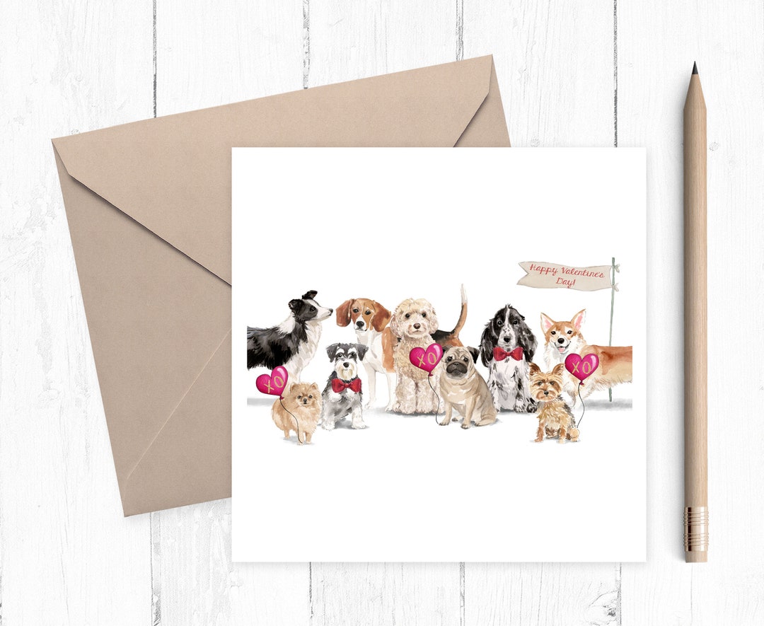 SAMPLE SALE Dog Valentine Card Valentine Gift for Dog Lovers Valentine ...