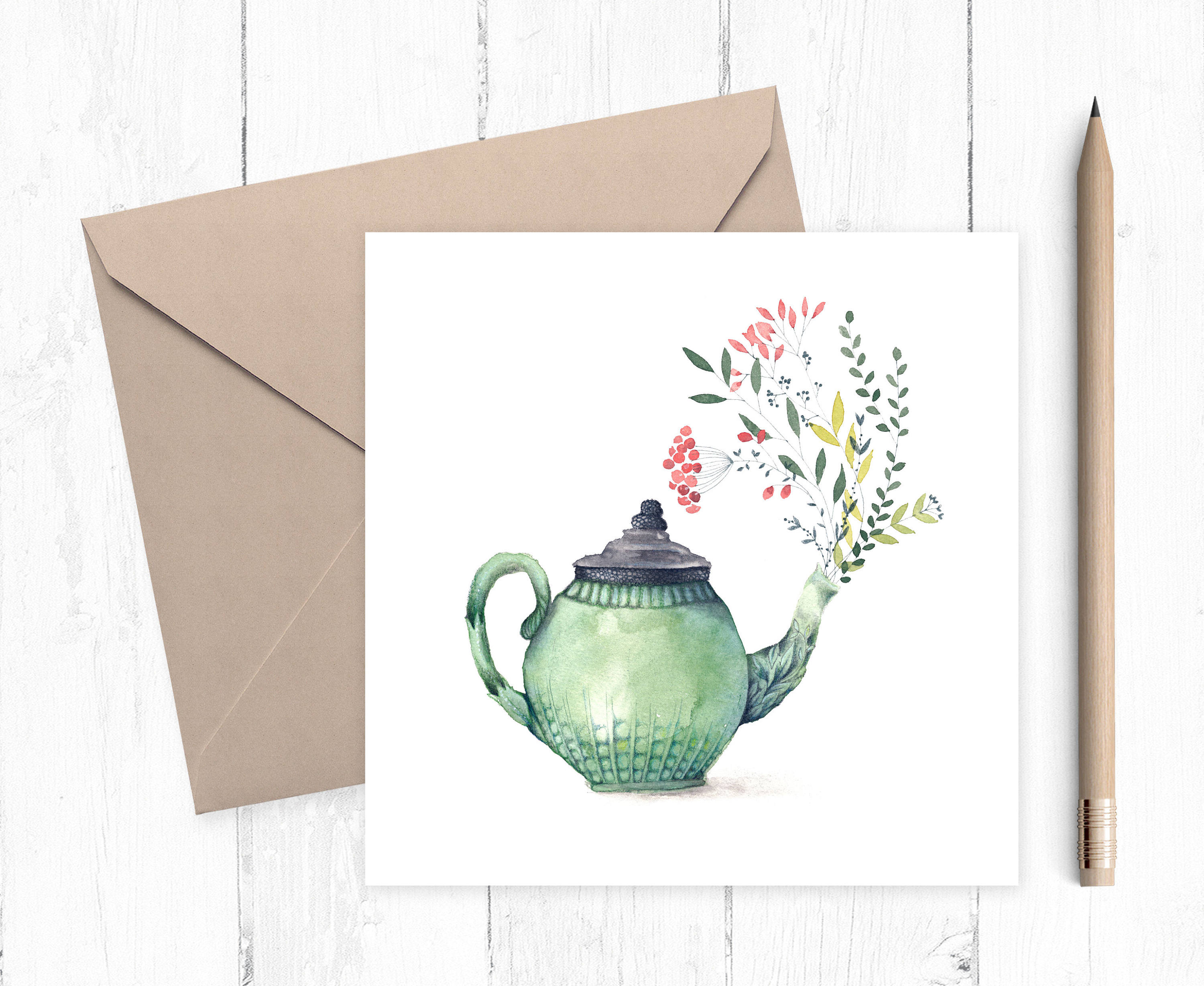 Teapot Greeting Card Greeting Card Birthday Card - Etsy UK
