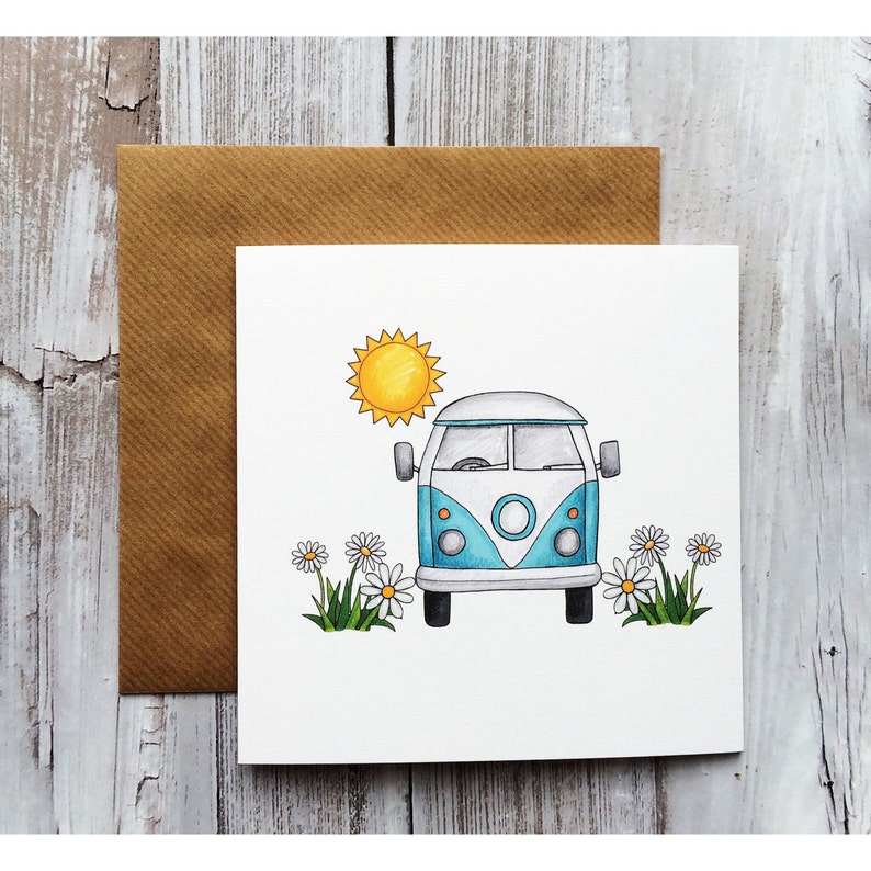 Camper Van Blank Greeting Card Greeting Card VW Camper Van - Etsy