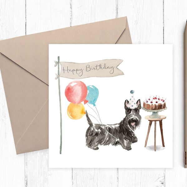 Scottish Terrier Birthday Cards - Etsy